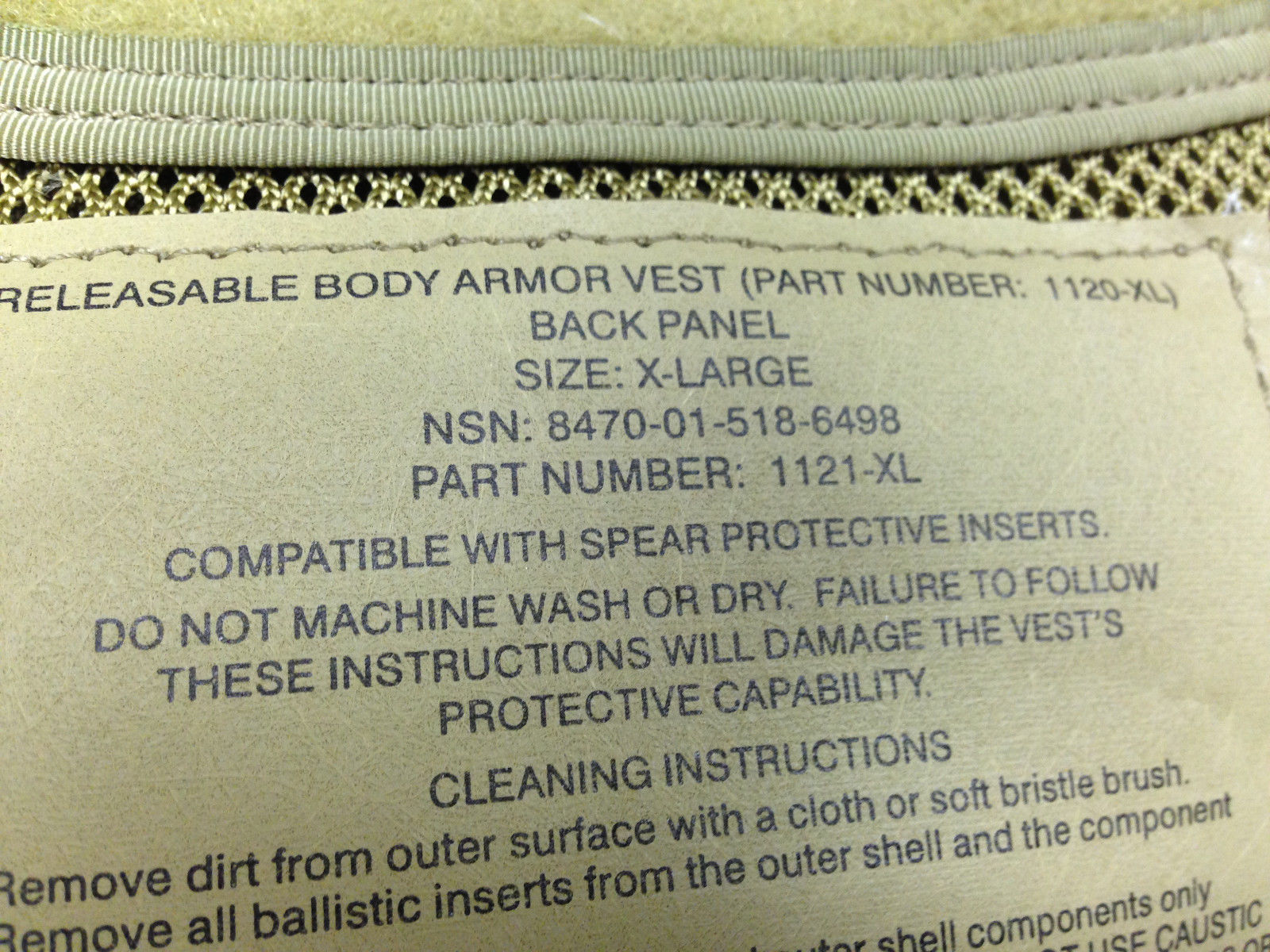 Webbingbabel: BAE System RBAV Releasable Body Armor Vest