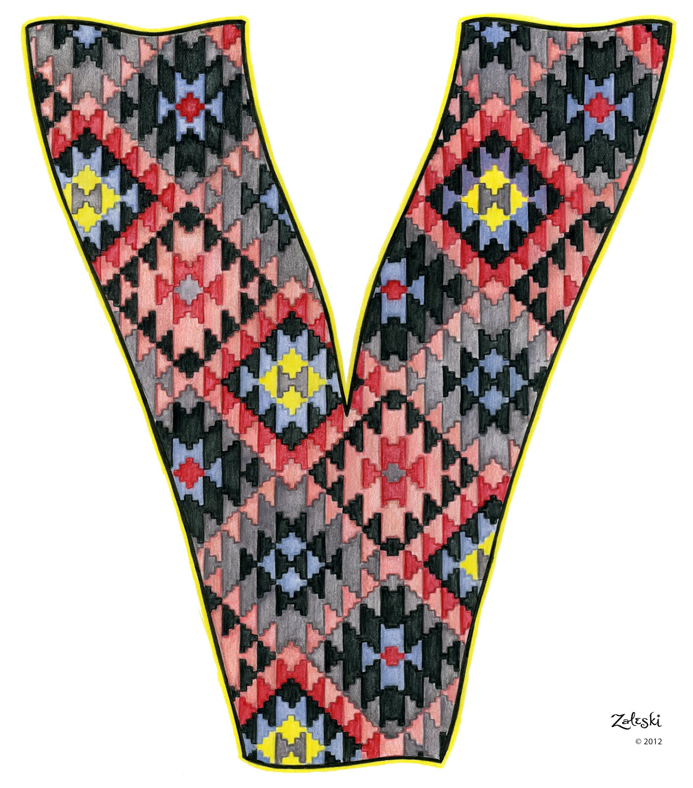 Amy Zaleski Illustration & Lettering: The Letter V/Illustration Friday ...