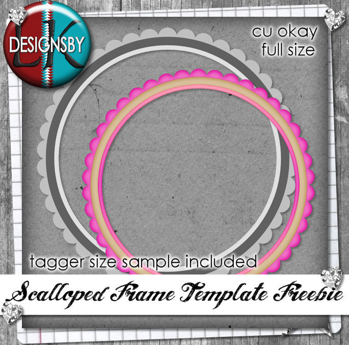 Designs by LK: CU Freebie - Scalloped Frame Template