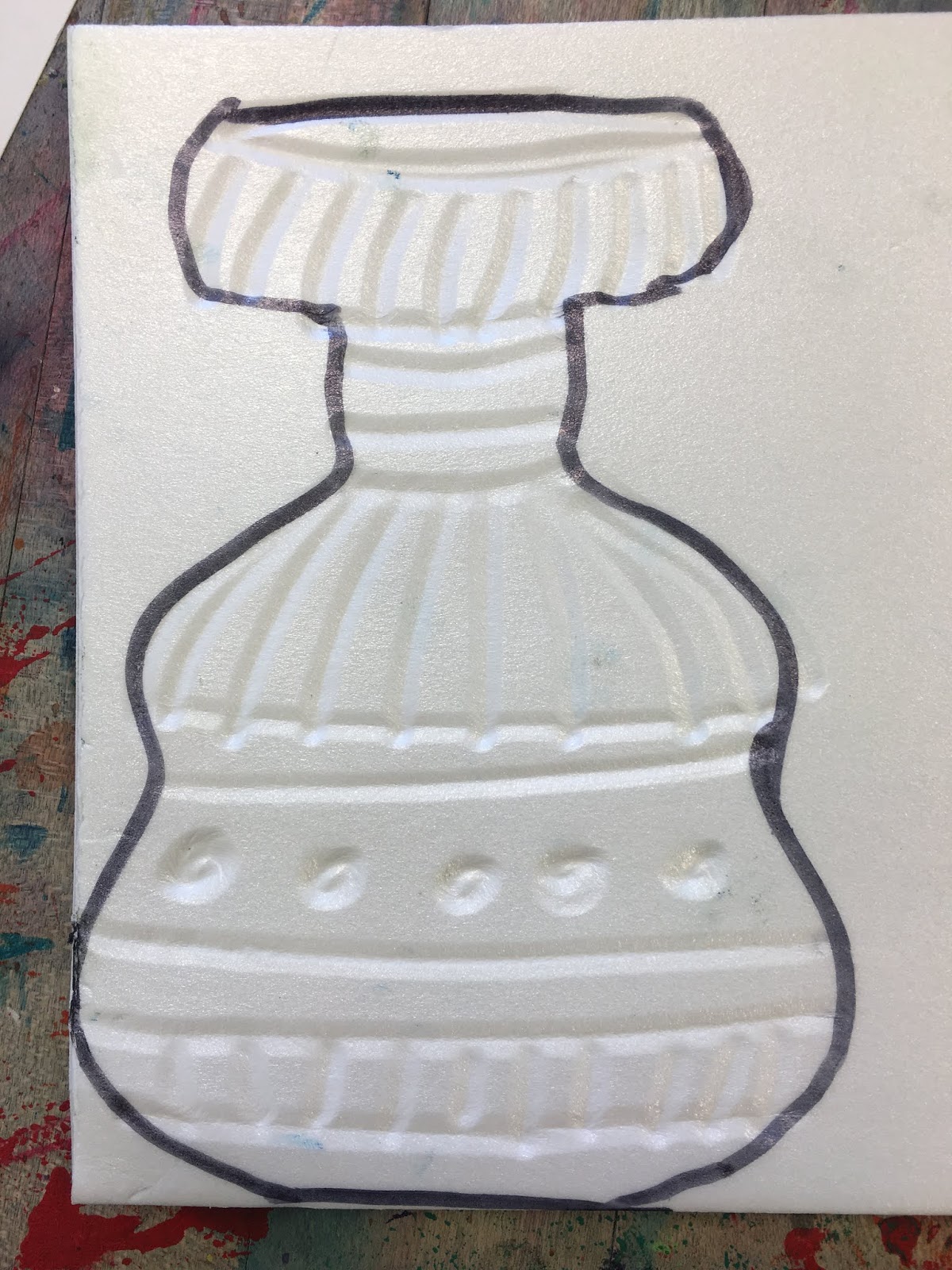 Art Room Blog: Printmaking a Fern Vase...