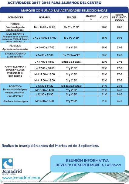 AMPA CP PARQUE ALUCHE: 09/01/2017 - 10/01/2017
