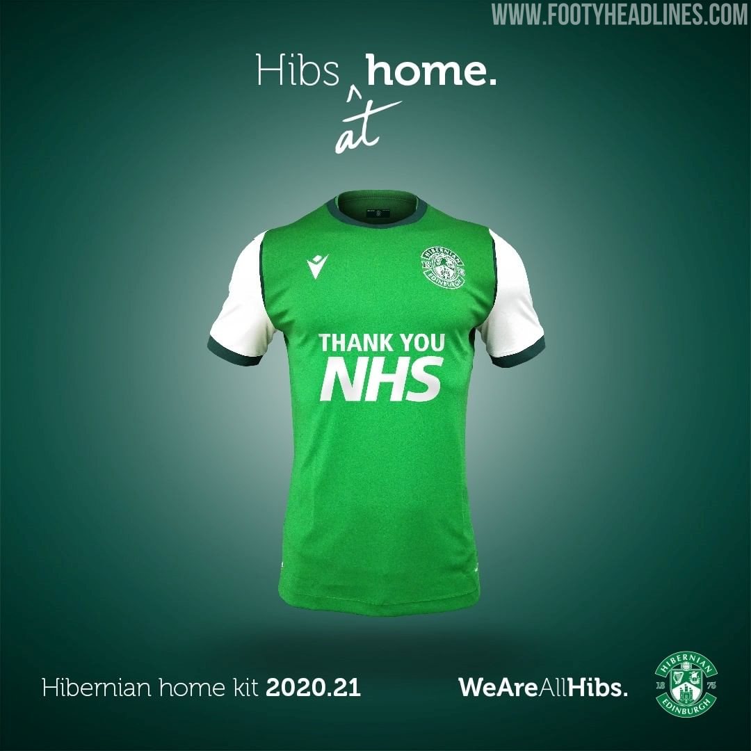 Hibernian FC 20-21 Home & Away Kits Revealed - Feature 'Thank You NHS ...