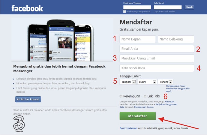 Daftar Facebook Baru Cara Membuat Akun Fb Indonesia