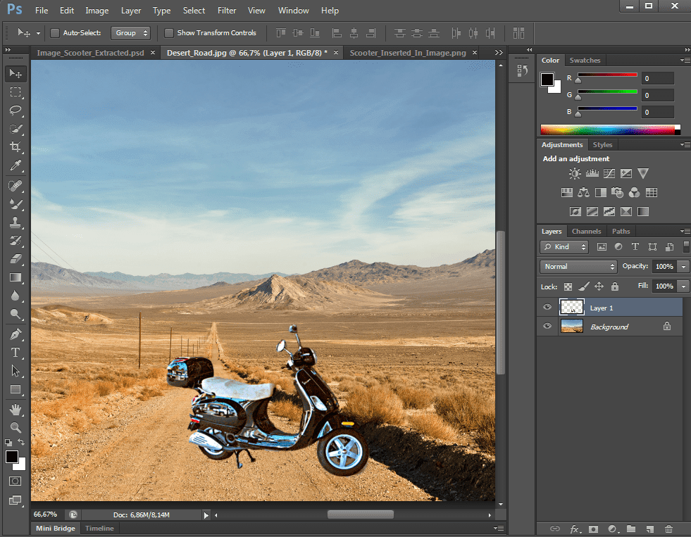 Photo Editor: Insert an object/a person into a picture in Photoshop