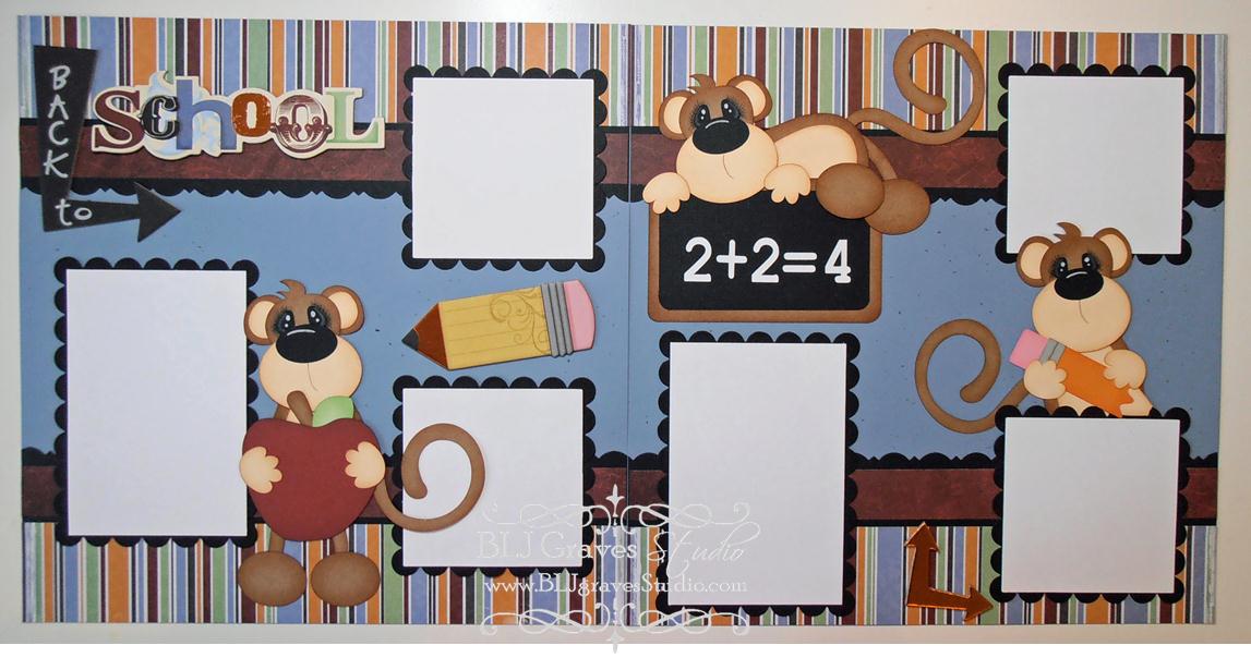 BLJ Graves Studio Back 2 School Double Page Scrapbook Layout BLJ Graves Studio Back 2 School Double Page Scrapbook Layout