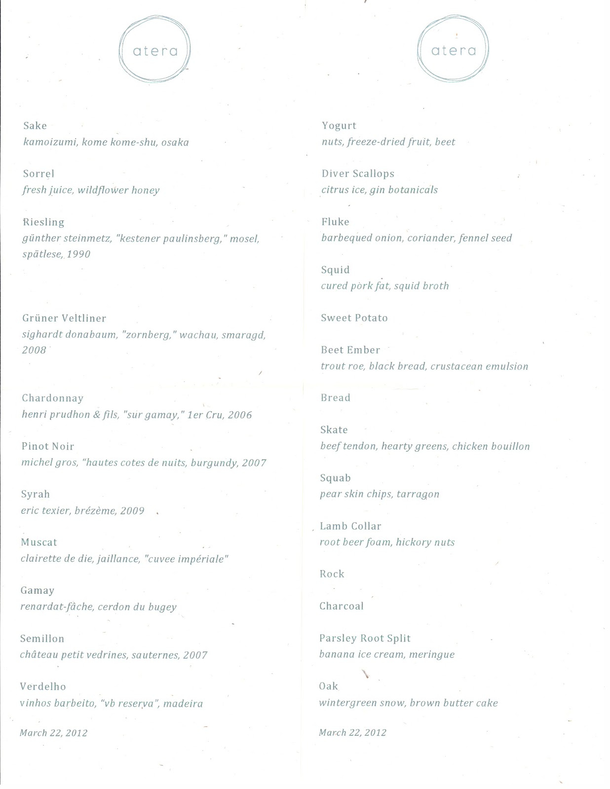 Wordsmithing Pantagruel: Atera - Matt Lightner's season and place cooking