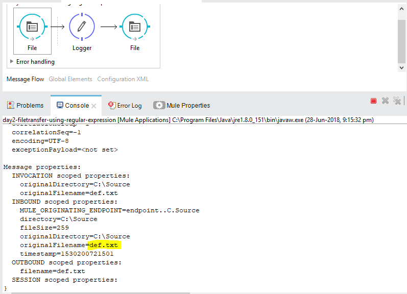 Mule Esb Second Tutorial File Transfer Using Regular Expression In Mule Esb Nested Code