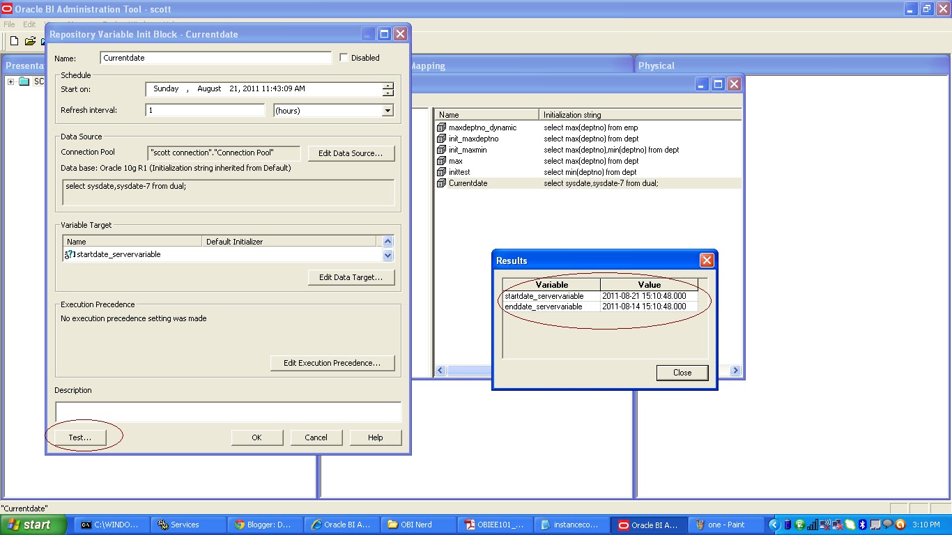 Datawarehouse BI: Scenario: Between prompts for Date Columns - Using Presentation variables and ...