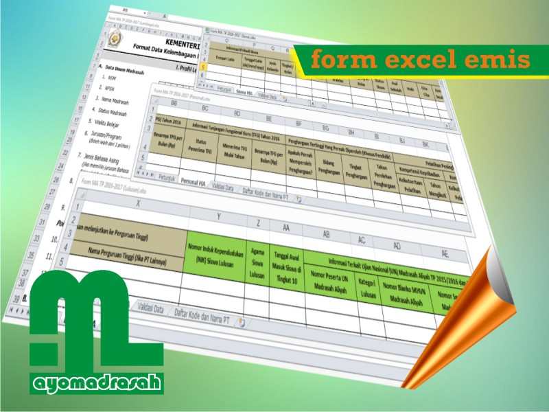 Download Form Excel Emis Semester Genap 2016/2016 RA MI MTs MA ...