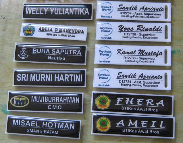 Nama dada / Name Tag Murah di Pekanbaru ~ Print Corner