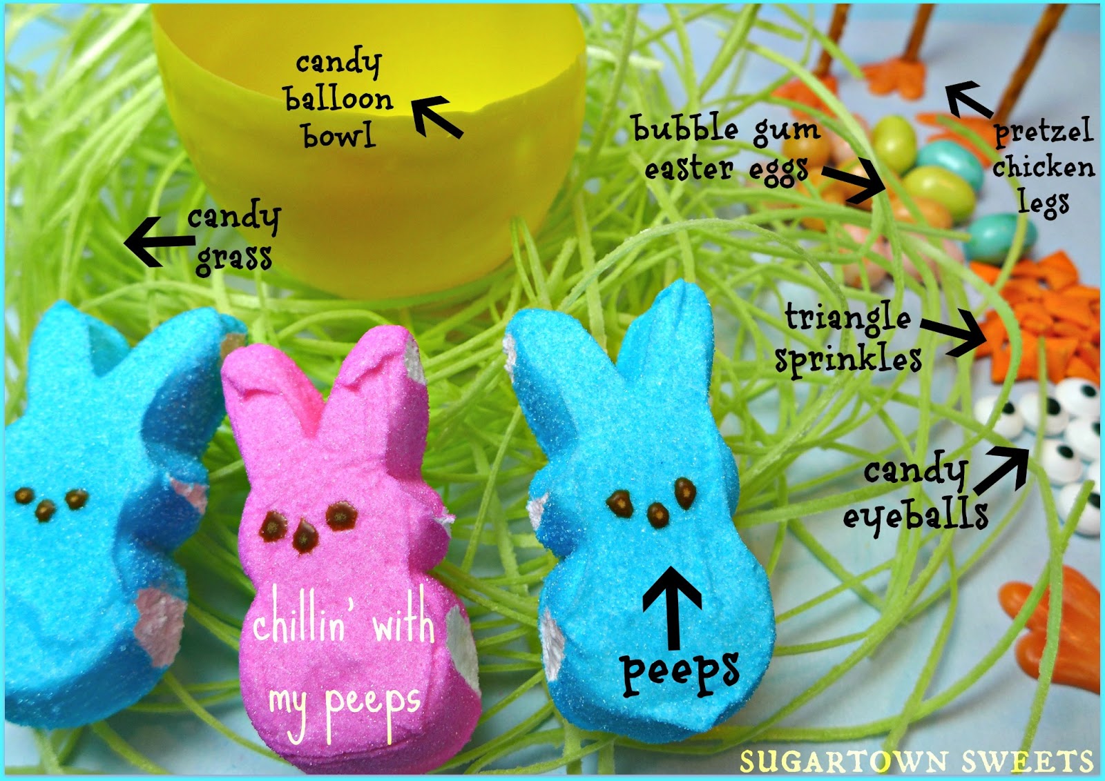 Sugartown Sweets: Easter Chick Chocolate Bowl & Bunny Peeps