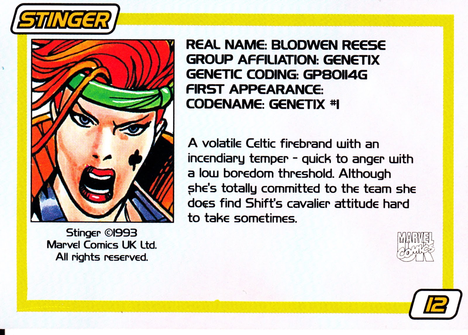 STARLOGGED - GEEK MEDIA AGAIN: 1993: GENE CARDS 9-12 (Marvel UK)