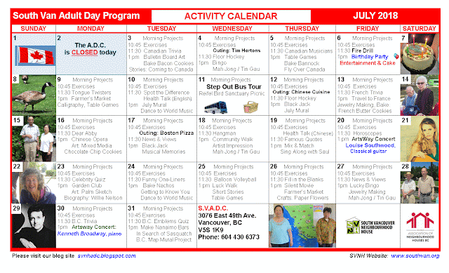 South Vancouver and Beulah Gardens Adult Day Programs
