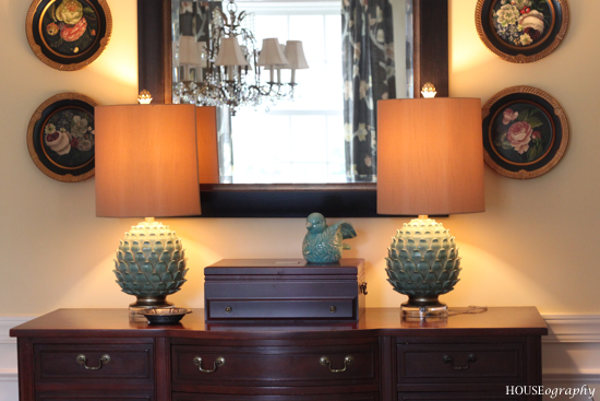 HOUSEography: Oversized Buffet Lamps {Dining Room}