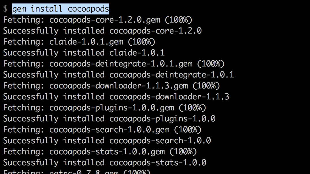 Ios Cocoapods 安裝與使用