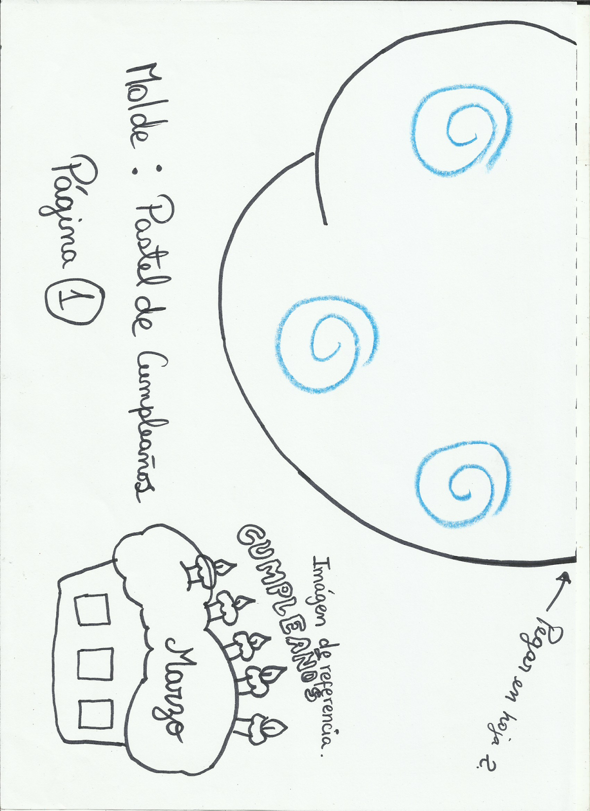 Revistas y moldes: Molde: pastel de cumpleaños