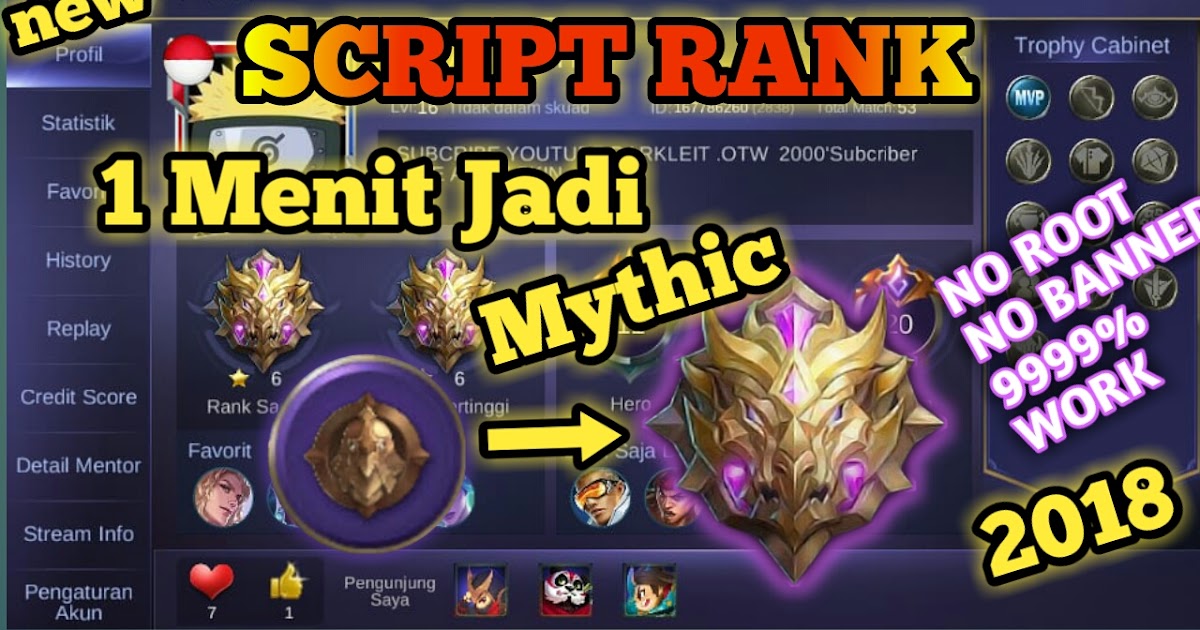 DARK LEIT: CARA NAIK RANK MYTHIC ML DENGAN CEPAT _ Cuma 1 menit 2018