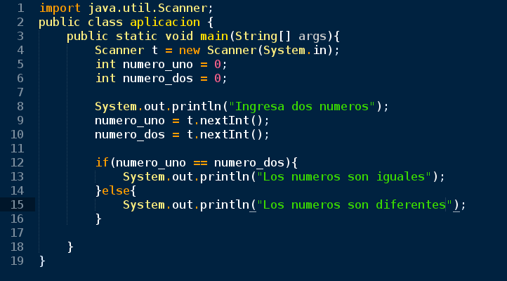 Ingeniero en Proceso: Saber si dos números son iguales en Java