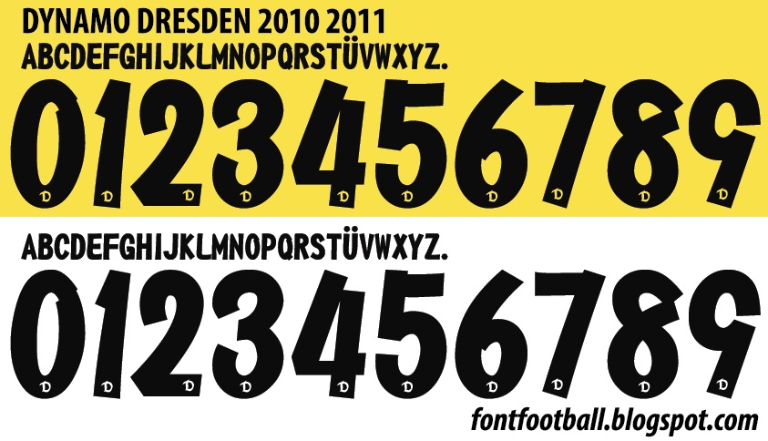FONT FOOTBALL: Font Vector Dynamo Dresden 2010 2011 kit