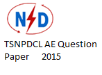 TSNPDCL AE Solved Question Paper Held on 08/11/2015 Assistant Engineer ...