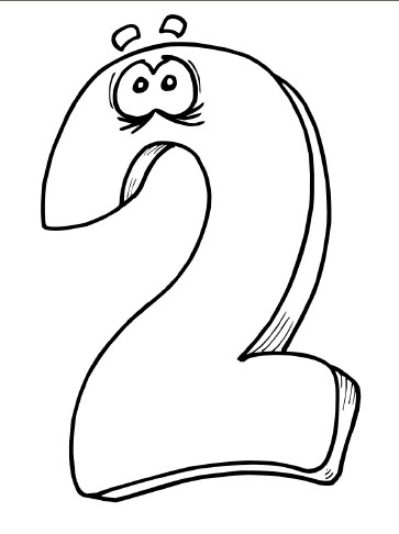 Belajar Mewarnai Angka 2 (dua)