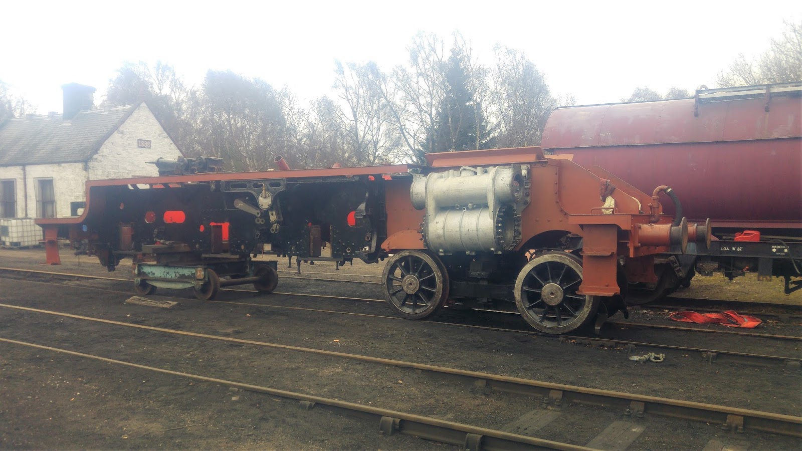 5025 The oldest surviving LMS Black 5: front bogie fitted.