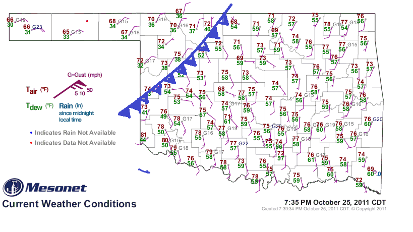 Oklahoma Weather: Cold Front on the move