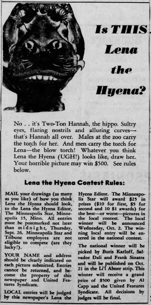 BOOKSTEVE'S LIBRARY: Lena the Hyena-The Contest 1946