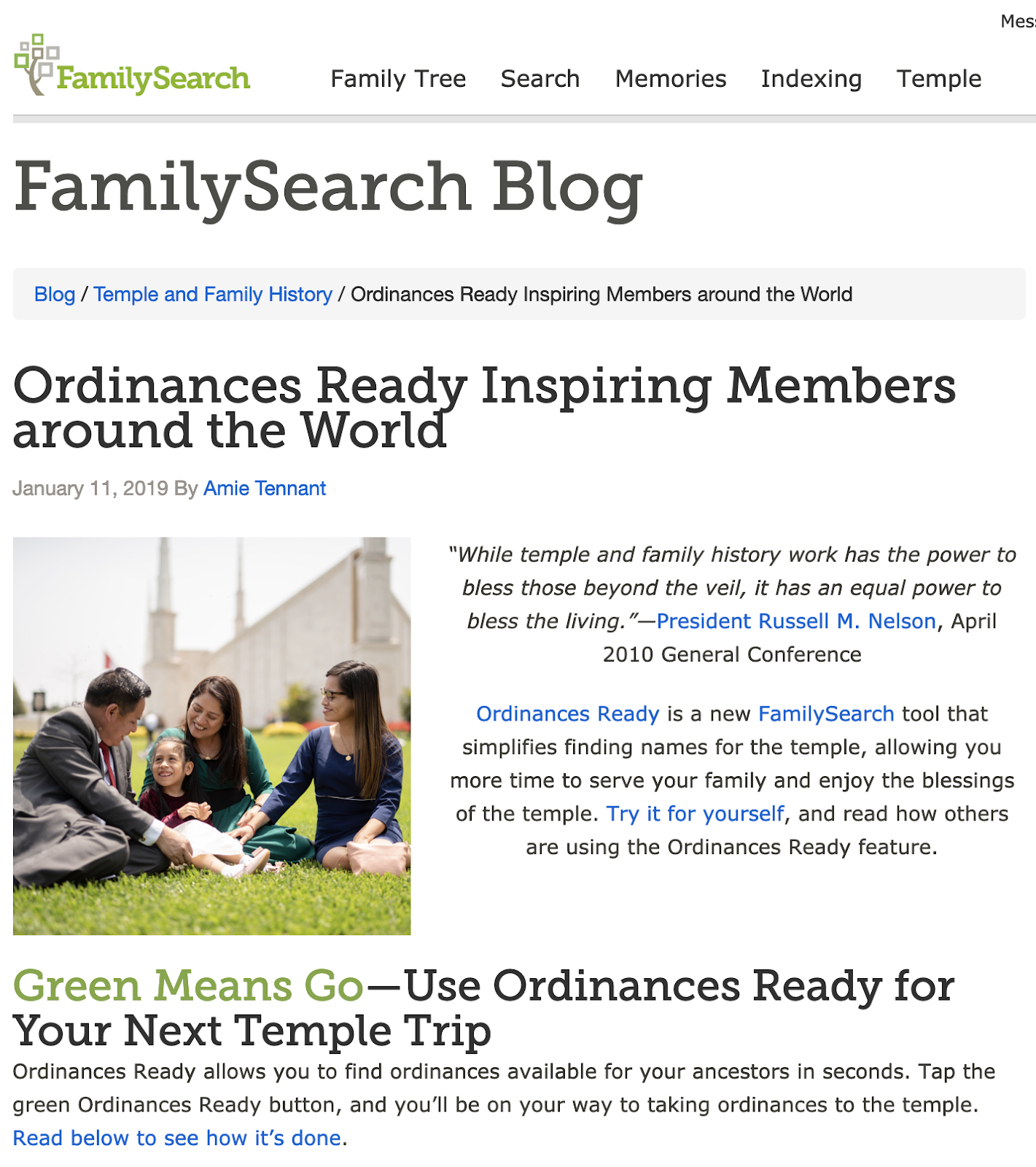 Rejoice, and be exceeding glad...: How Reliable is the Ordinances Ready ...