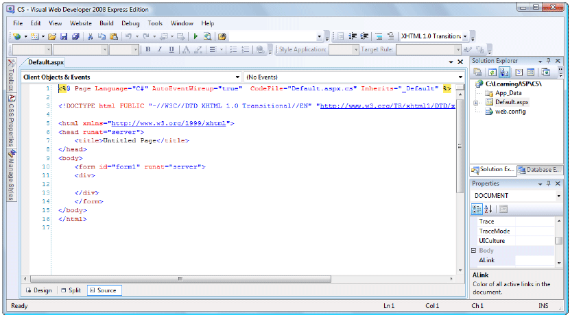 Writing Your First ASP.NET Page | ASP.Net Tutorial | ASP.Net Tutorial PDF - Interview Questions ...
