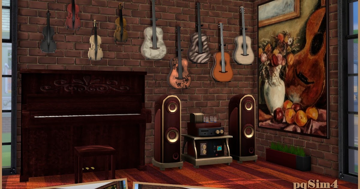 Sala de música Cleo. Sims 4 Custom Content.
