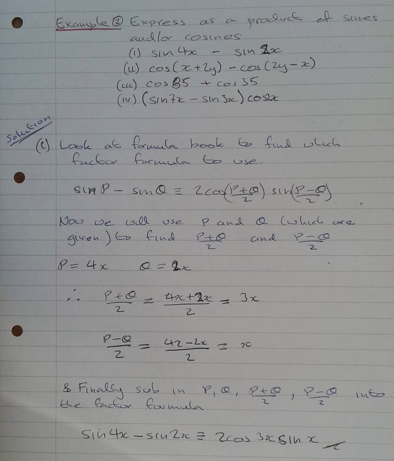 A Level Maths Notes: A2 Trigonometry II: Factor Formula - Proofs and ...