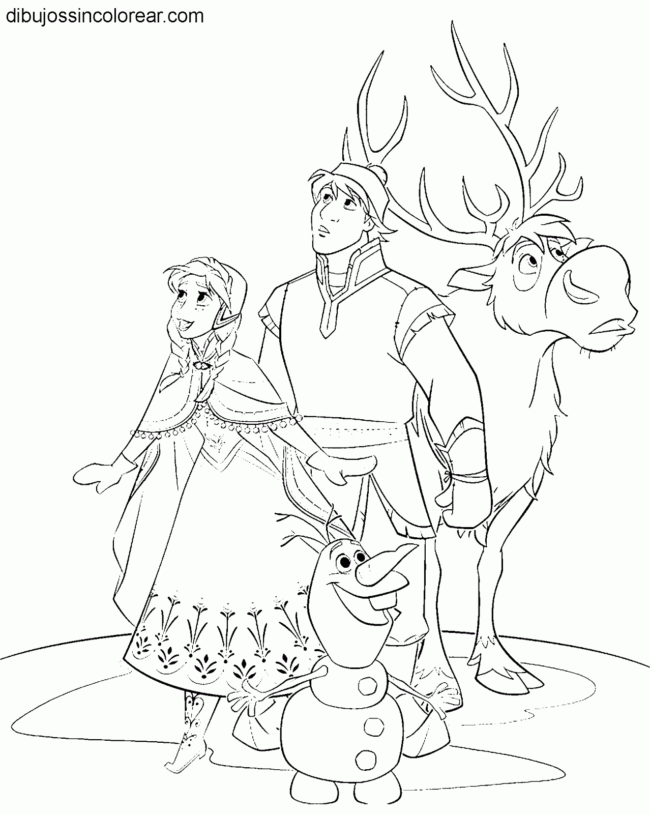 Dibujos de personajes de Frozen (Princesas Disney) para Colorear