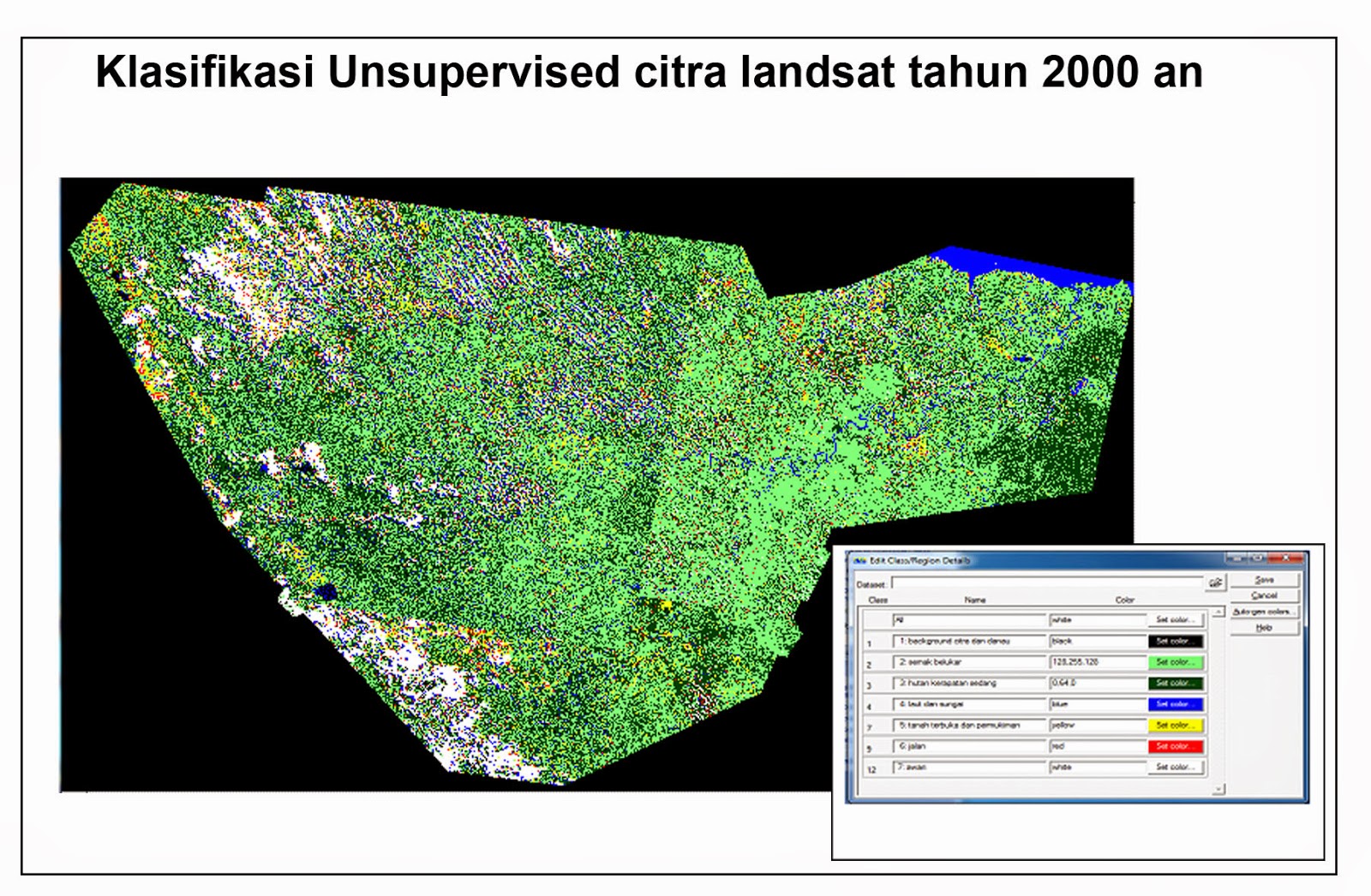 Jual Citra Satelit : Produk Data Klasifikasi Unsupervised dari citra satelit landsat