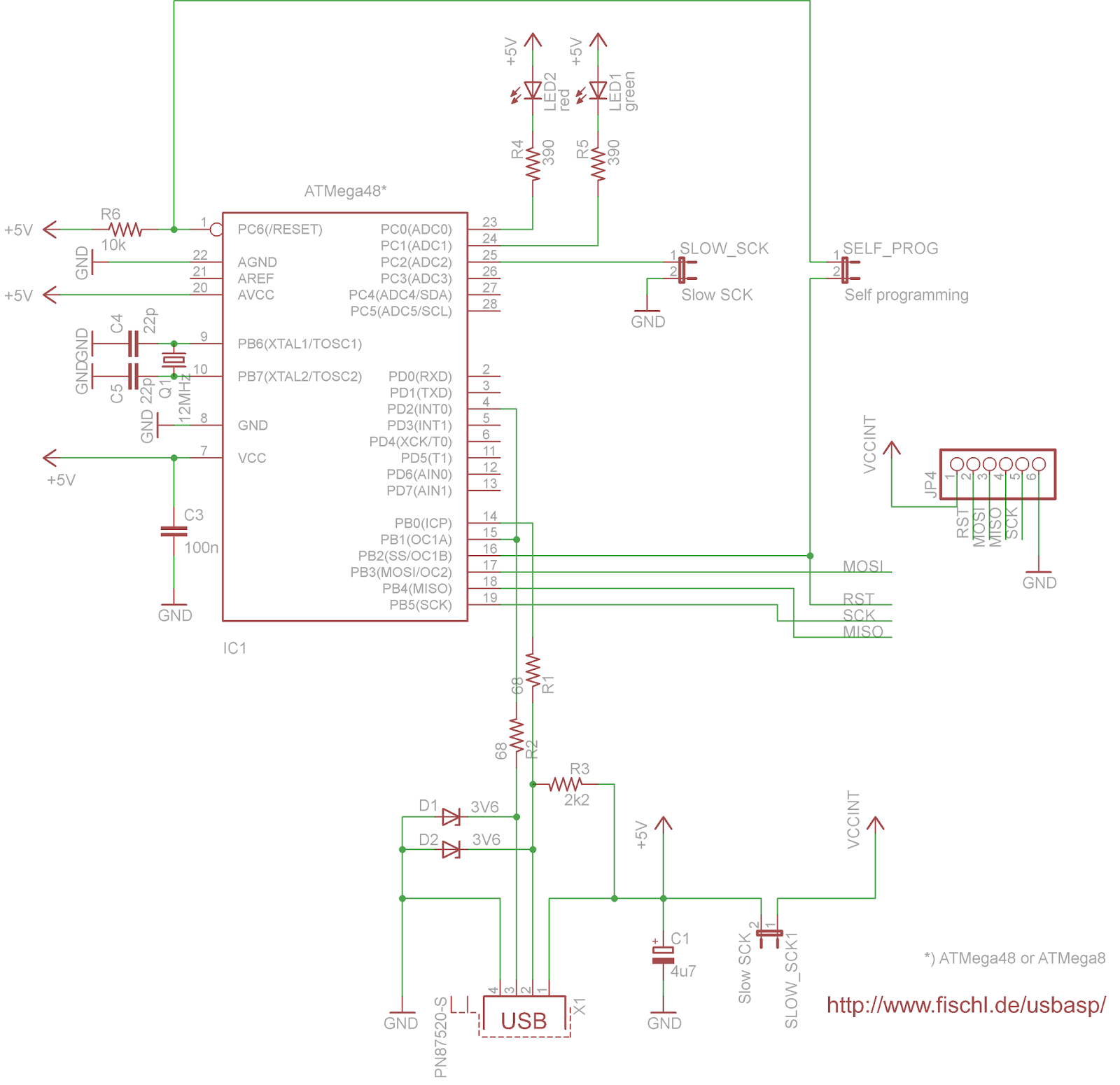 Homemade Usbasp Programmer Electronics Enthusiast