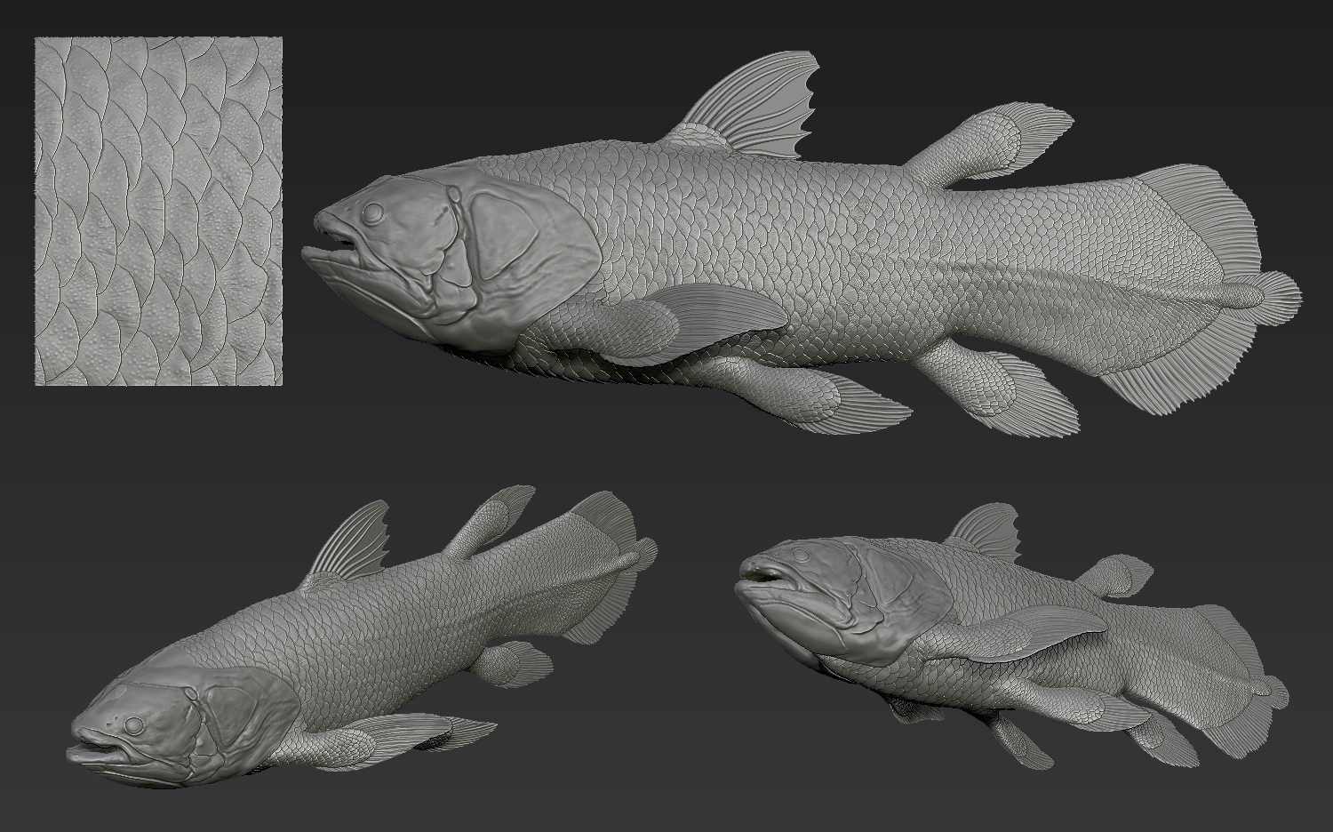 Raul Ramos Paleo Illustration: Coelacanth Sculpture Wip