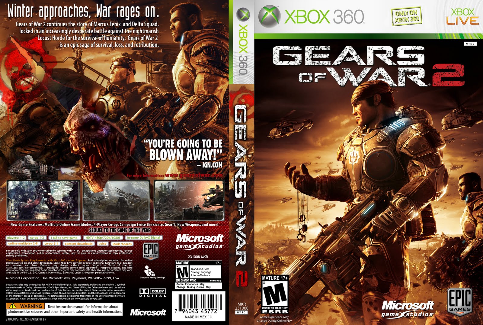 CAPA COVER CARATULA XBOX360 GEARS OF WAR 2 - Capa Scan