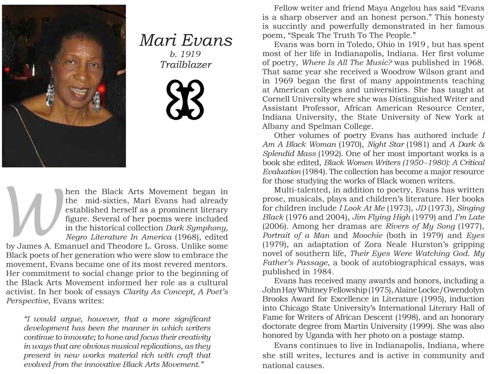 Good Books Make a Difference: Happy Birthday Mari Evans