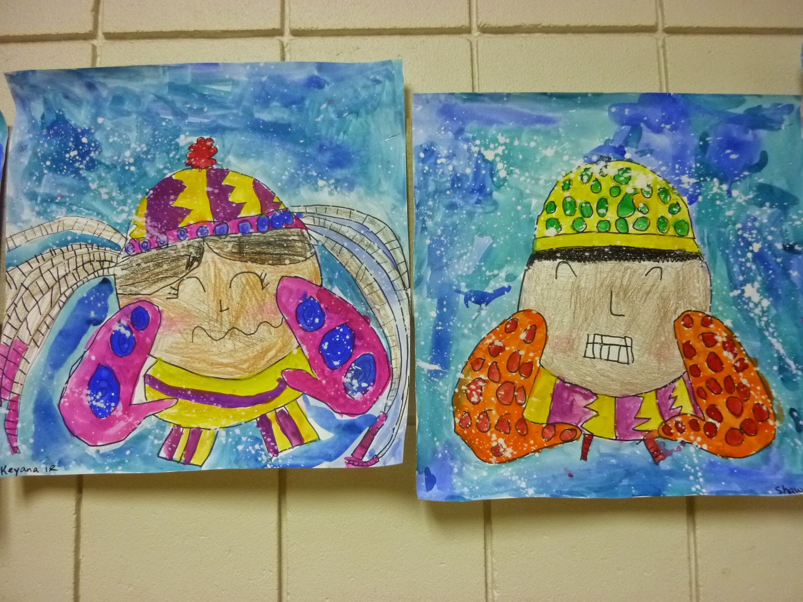 Mrs. Werner's Art Room: 1st Grade Winter Self-Portraits