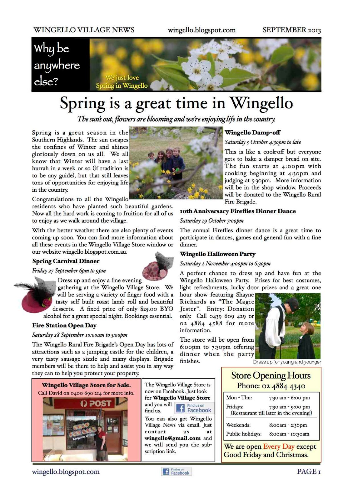 Wingello Village News: September 2013