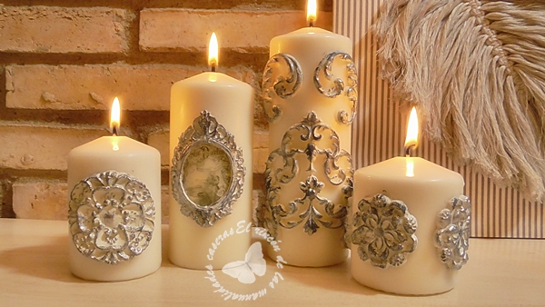 El rincón de las manualidades caseras.: Velas decoradas