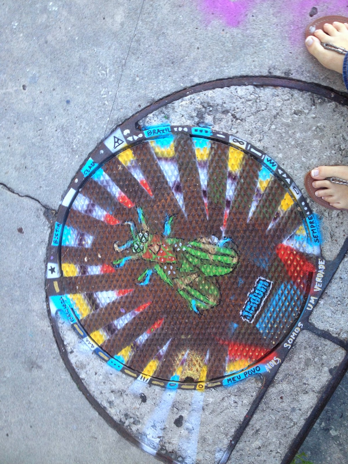 Sidewalk Stencil Graffiti in Wynwood: Miami's Art and Design District