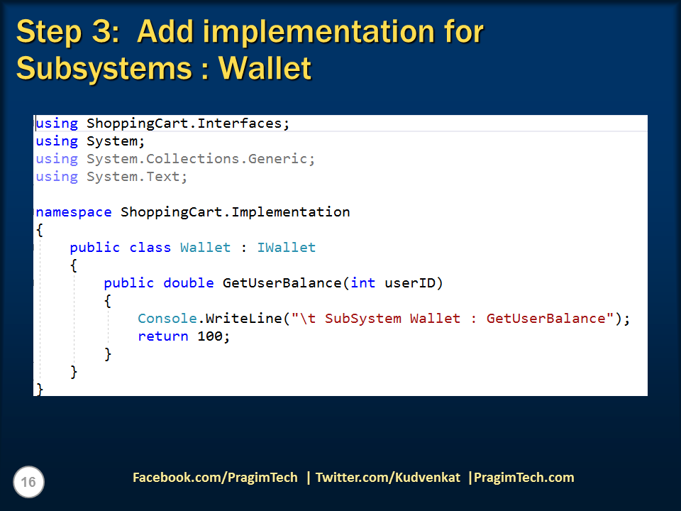 Sql server, .net and c# video tutorial: Facade Design Pattern - Slides