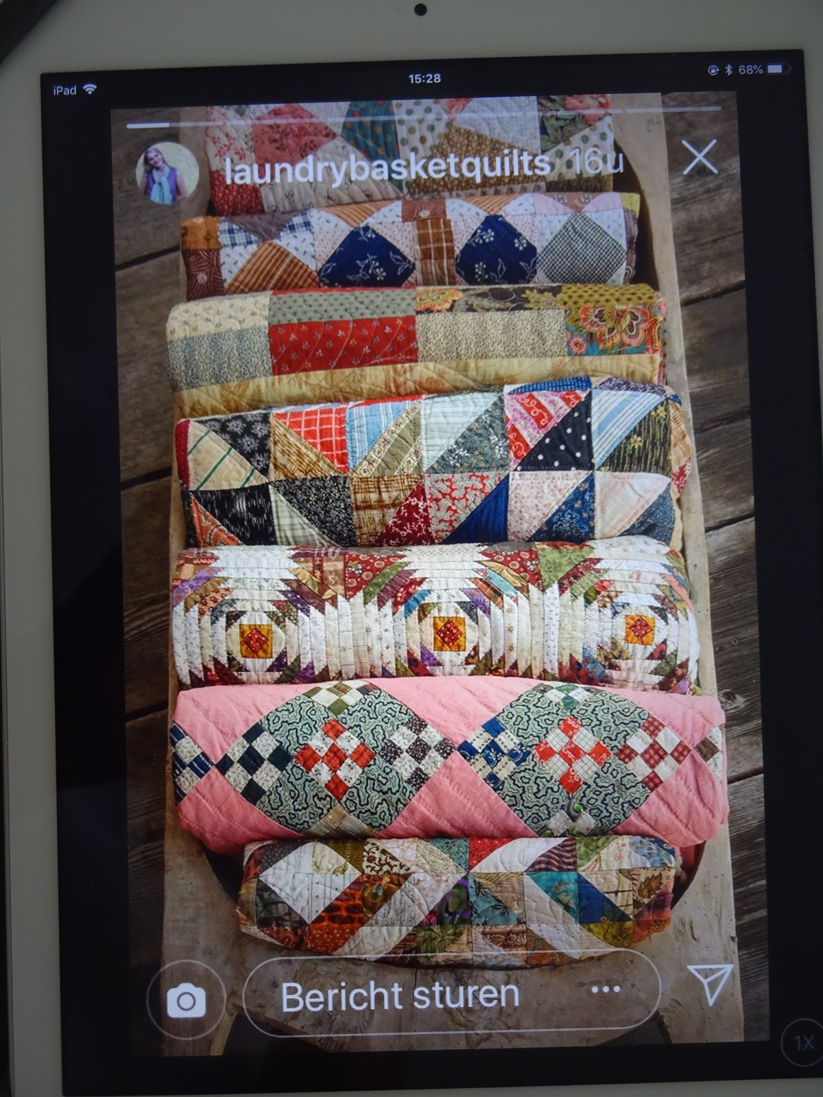 Patricia quilts at home