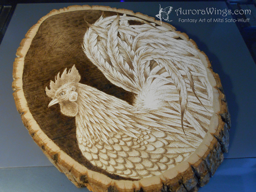 Rooster Pyrography Project