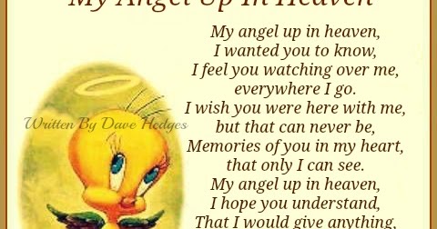 Daveswordsofwisdom.com: My Angel Up In Heaven