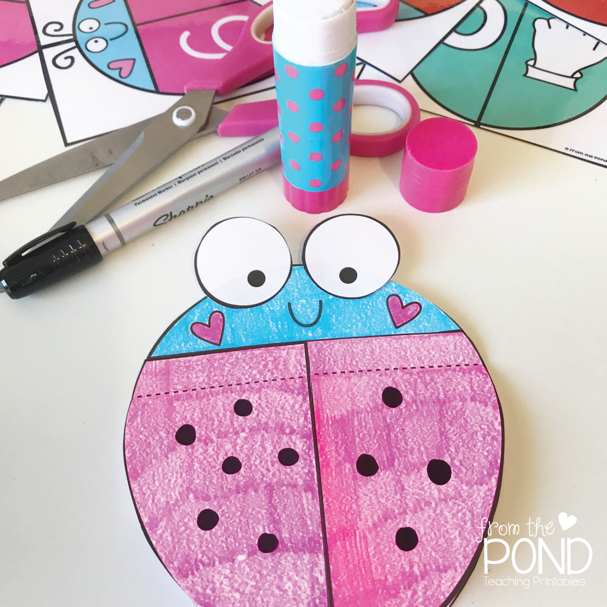 Ladybug Match & a FREE One Page Craft! | From the Pond