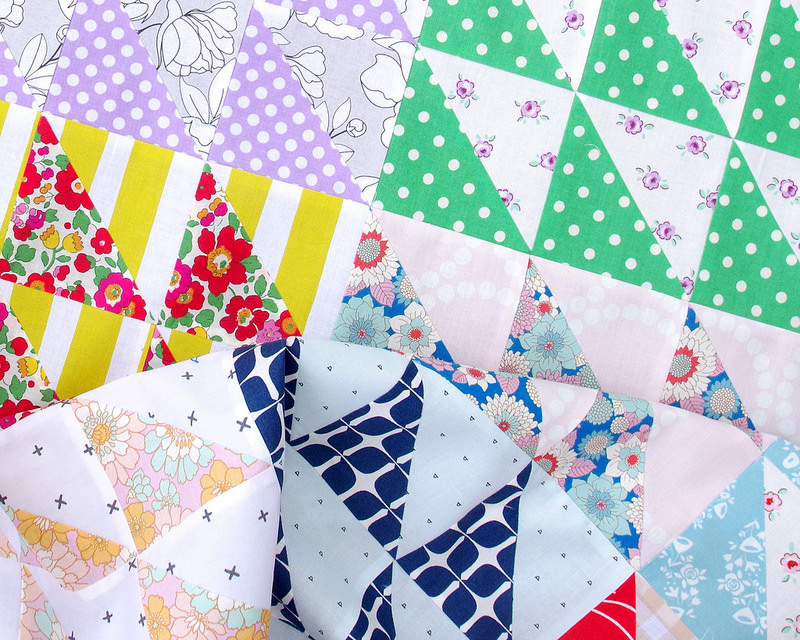 Red Pepper Quilts: Retro Half Square Triangle Quilt II - Work in Progress