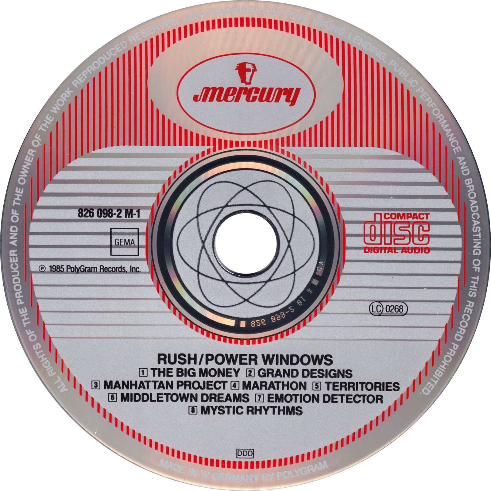 1985 Power Windows - Rush - Rockronología