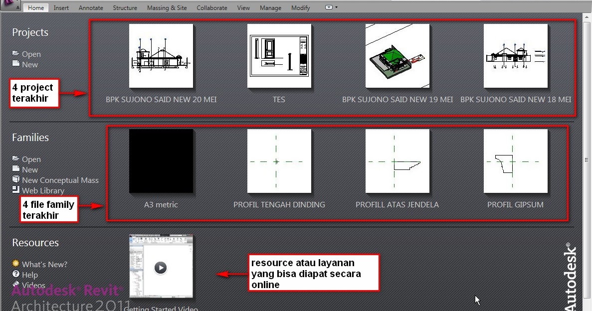 Tampilan Awal Revit Architecture ~ Kursus Revit Terjamin & Bersertifikat